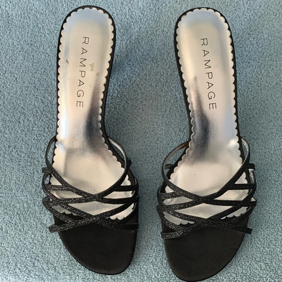 Rampage | Shoes | Rampage Black Sparkly Heels Euc | Poshmark